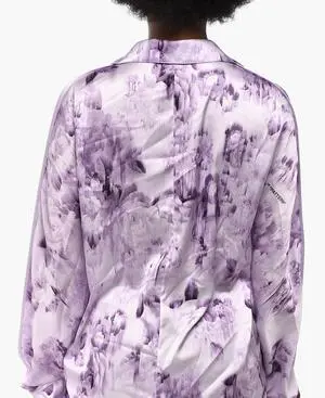 Off-White Floral-print Satin Shirt
