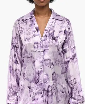 Off-White Floral-print Satin Shirt