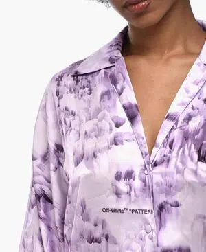 Off-White Floral-print Satin Shirt