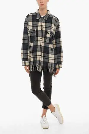 Woolrich Fringed Checked Overshirt