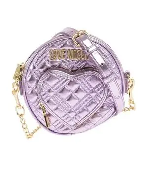 Moschino Round Shoulder Bag With Heart-shaped Pocket - Violet