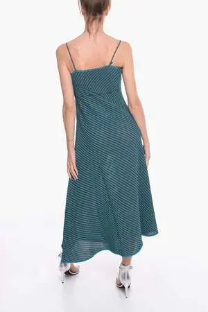 Bottega Veneta Striped Maxi Dress With Drawstring Waist