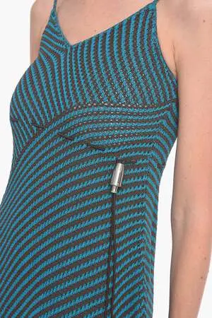 Bottega Veneta Striped Maxi Dress With Drawstring Waist
