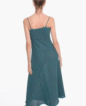 Bottega Veneta Striped Maxi Dress With Drawstring Waist