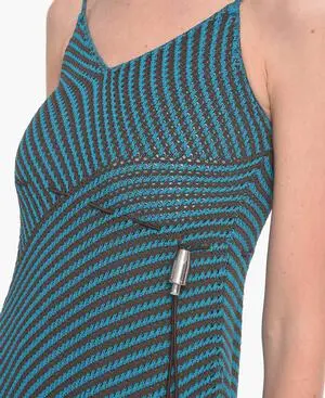 Bottega Veneta Striped Maxi Dress With Drawstring Waist