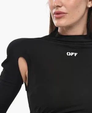 Off-White Flared Dress With Cut-outs