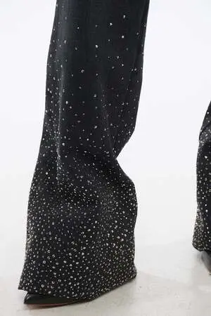 Off-White Embellished Slim-fit Flared Jeans