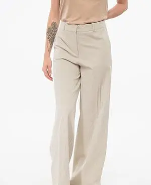 QL2 QUELLEDUE Striped Wide-leg Trousers