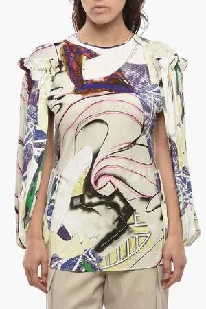 Stella McCartney Patterned Blouse With Billowing Sleeves - Multicolor
