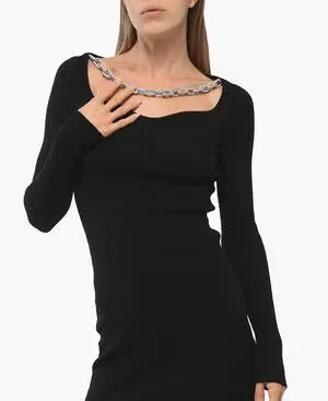 Giuseppe Di Morabito Fitted Dress With Jewelry Chain