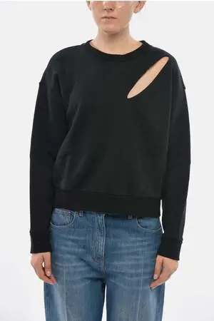 Alexander McQueen Crewneck Sweatshirt With Cut-out Detail - Black