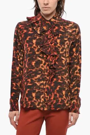 Stella McCartney Samantha Animal-print Blouse - Brown