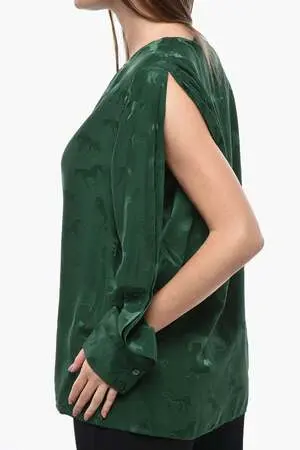 Stella McCartney Mandarin-collar Long-sleeve Blouse