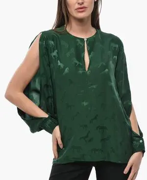 Stella McCartney Mandarin-collar Long-sleeve Blouse