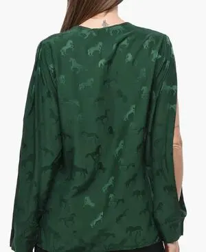 Stella McCartney Mandarin-collar Long-sleeve Blouse