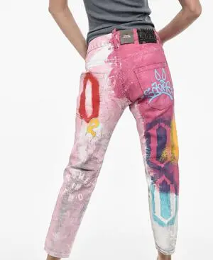 Dsquared2 Paint Splatter Detail Cropped Trousers