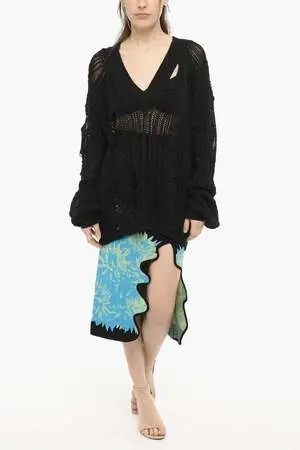 RAMAEL Maxi V-neck Top