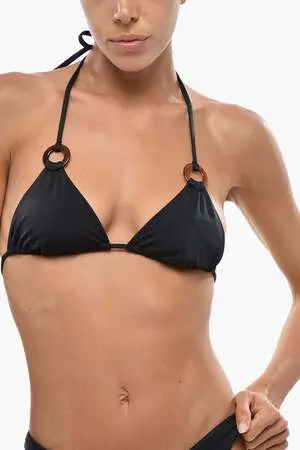 Dsquared2 Triangle Bikini Top With Logo Rings - Black