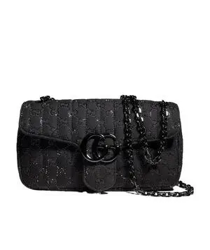 Gucci Jetset Gg Marmont Medium Shoulder Bag - Black