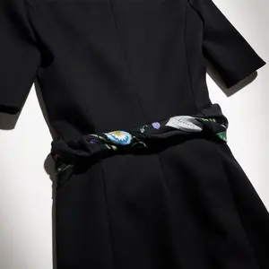 Gucci Boat Neck Dress With Detachable Flora Print Scarf