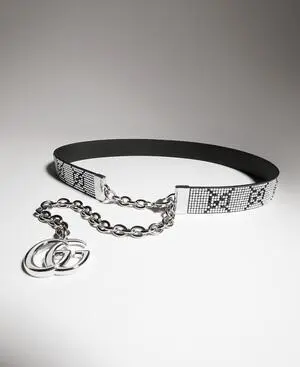 Gucci Thin Chain Belt With Double G Charm