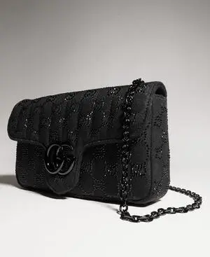 Gucci Jetset Gg Marmont Crystal Small Shoulder Bag