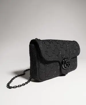 Gucci Jetset Gg Marmont Crystal Small Shoulder Bag