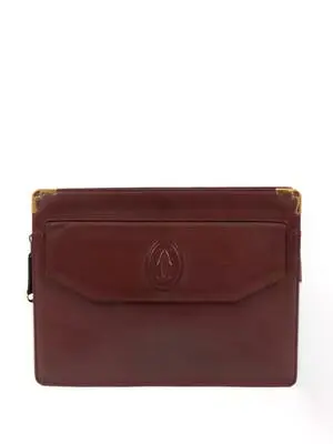 Cartier 1990s Leather Clutch Bag - Red