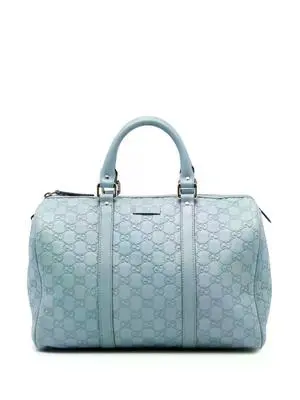 Gucci 2016-2026 Medium Guccissima Joy Boston Bag - Blue