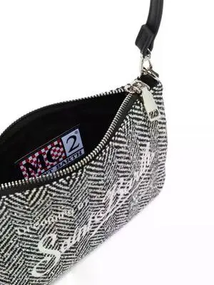 MC2 SAINT BARTH Mini Parisienne Herringbone-knit Clutch Bag