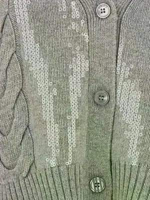 KAOS Sequin-embellished Cable-knit Cardigan
