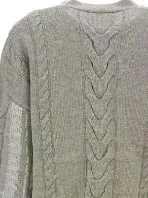 KAOS Sequin-embellished Cable-knit Cardigan - Grey