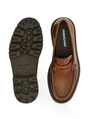FERRAGAMO Penny Loafers With Chunky Tread