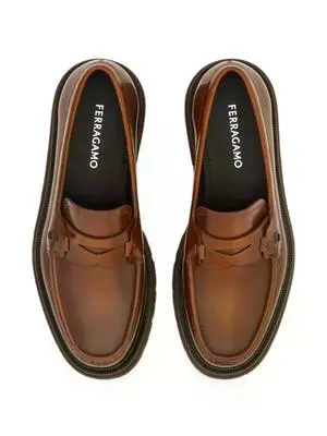 FERRAGAMO Penny Loafers With Chunky Tread