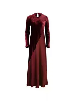 Antonelli Firenze Talco Velvet-panelled Dress - Red
