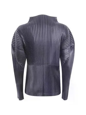Issey Miyake Pleated Mock-neck Top