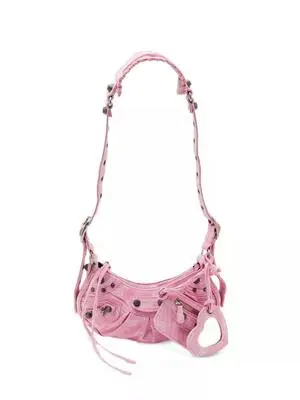 Balenciaga Xs Le Cagole Monogram Denim Shoulder Bag - Pink