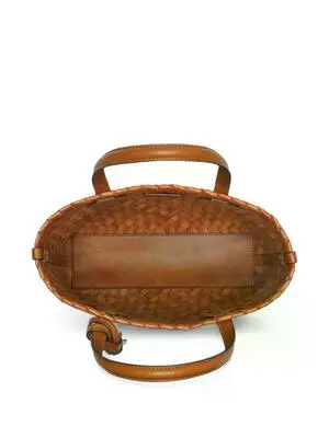 ASPINAL OF LONDON Small Island Woven-leather Tote Bag - Brown