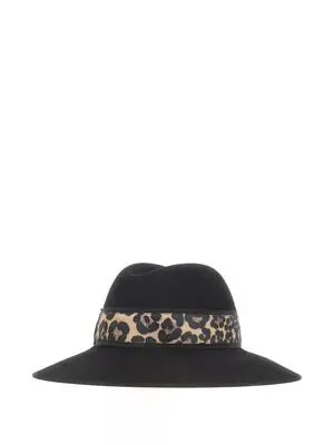 Borsalino Claudette Leopard-print Band Hat - Black