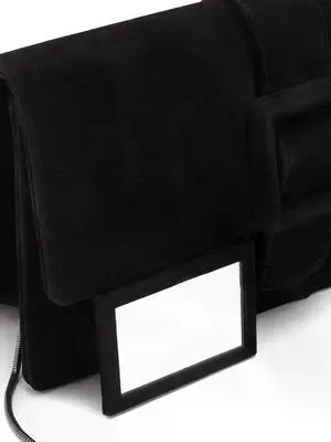 Manolo Blahnik Buckle-detail Suede Clutch Bag