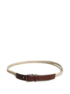 Dolce & Gabbana Woven Leather-trim Belt - Brown