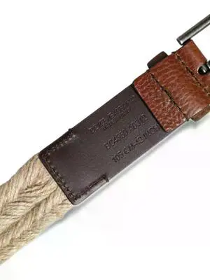 Dolce & Gabbana Woven Leather-trim Belt