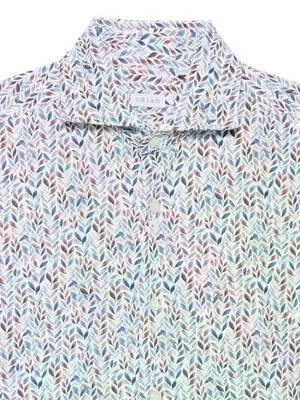 ORIAN Leaf-print Long-sleeve Shirt