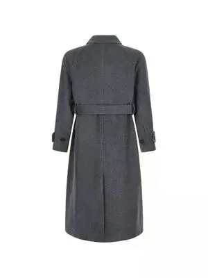 DUNST Belted Long-sleeve Coat - Grey