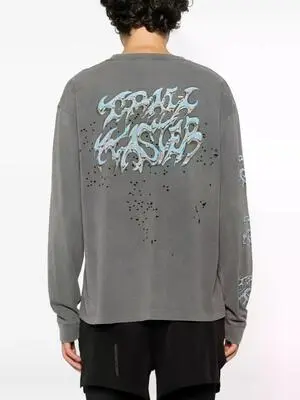 Satisfy Distressed Graphic-print T-shirt