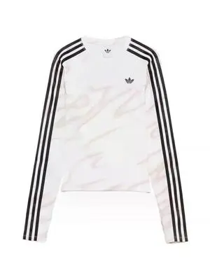 Adidas Abstract-print Thumb-slot T-shirt - Neutrals