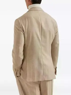 Brunello Cucinelli Double-breasted Textured-pattern Blazer