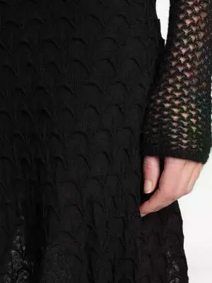 LANVIN Open-knit Scalloped Midi Dress
