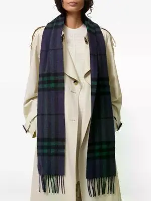 Burberry Narrow Sparkle Check Cashmere Scarf