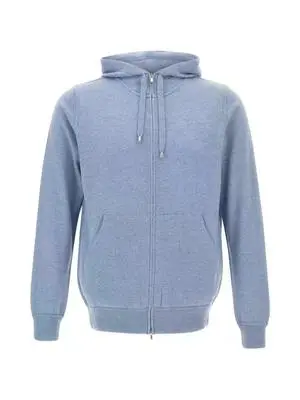 FILIPPO DE LAURENTIIS Drawstring-hood Zip-up Hoodie - Blue